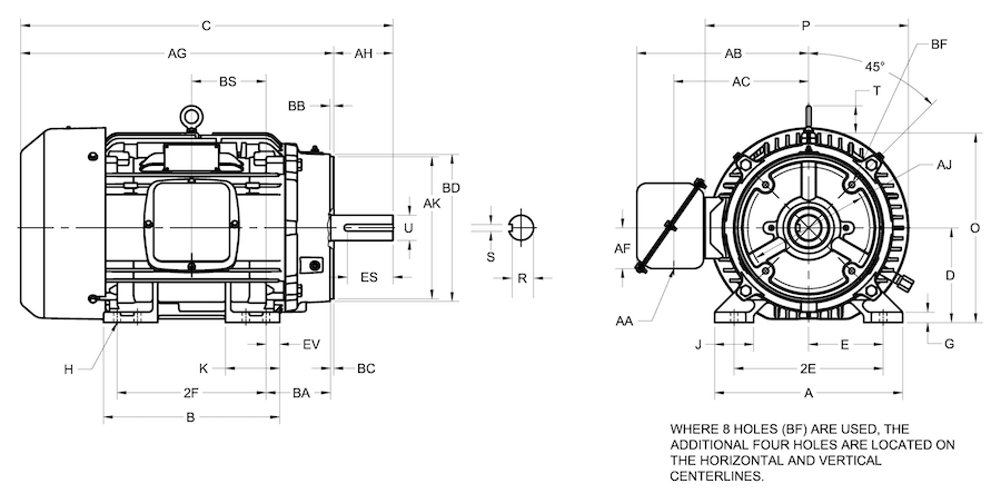 NEMA Motor Frame Size Dimensions | HI Data Tool